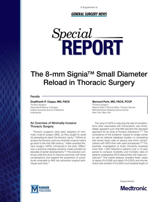 The 8-mm Signia™ Small Diameter Reload in Thoracic Surgery