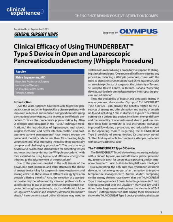 Clinical Efficacy of Using THUNDERBEAT™ Type S Device in Open and ...